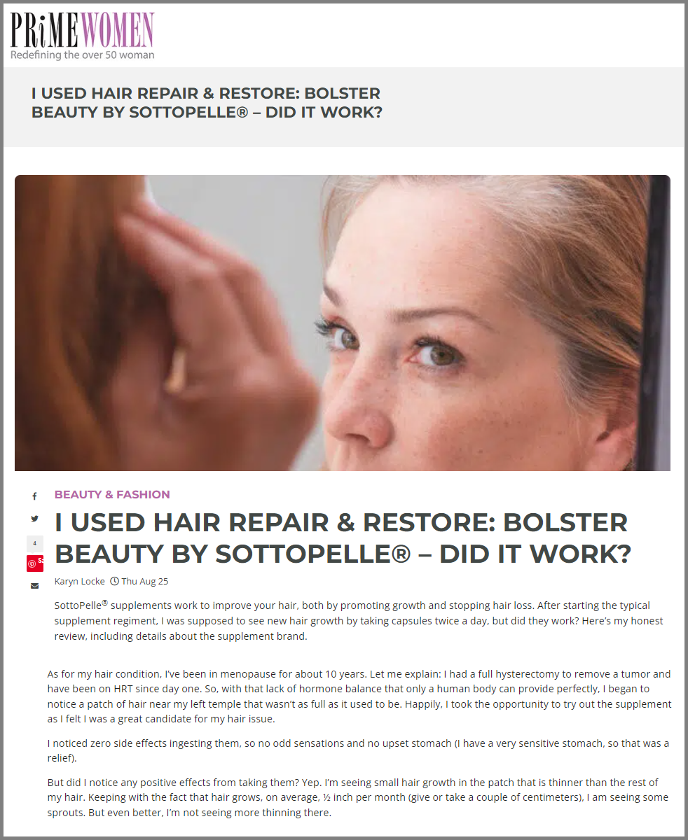 Prime Women: "Bolster Beauty Hair Repair & Restore Works!" - SottoPelle ...